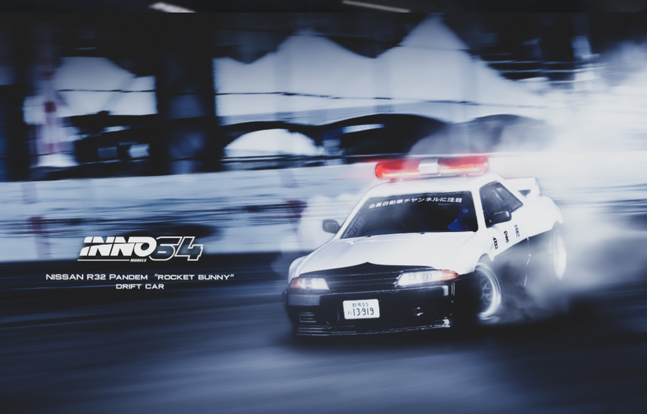 NISSAN SKYLINE GTR R32 PANDEM ROCKET BUNNY JAPAN POLICE LIVERY